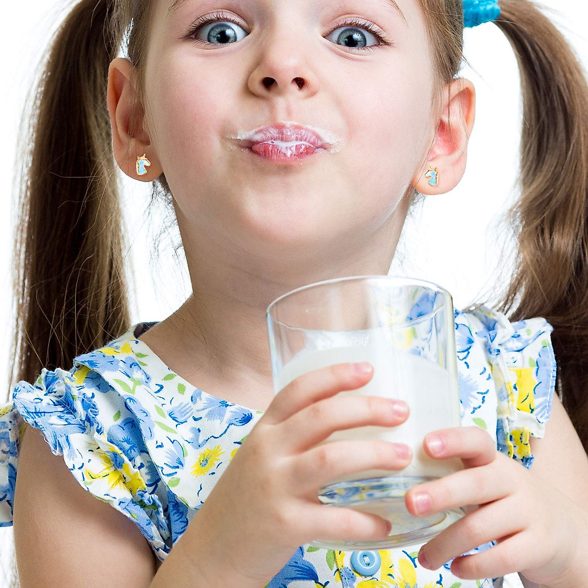 JUSTKIDSTOY Unicorn Stud Earrings for Girls S925 Sterling Silver Hypoallergenic Created Opal Earrings Cute Birthday Gift for Women Daughter