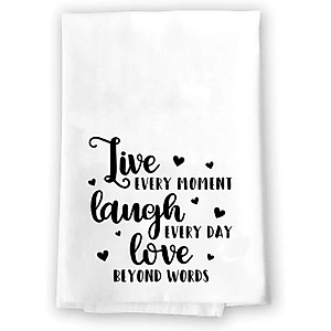 Live Laugh Love Fall Farmhouse Rustic Kitchen Bathroom Decor |Decorative Terry Cloth Fabric Hand Towel | Vintage Home Theme Accessories | Dish Tea Rag
