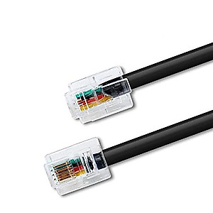 Part Express EopZol 10ft Telephone Line Cord Cable Wire 6P4C RJ11 DSL Modem Fax Phone to Wall Black