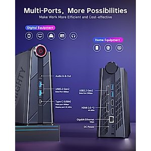 [Mini Gaming PC] Intel Core i9-11900H, up to 4.9GHz, 16GB DDR4 Dual Channel 512GB M.2 NVMe SSD, Mini PC [3 Adjustable Mode/RGB Lights] Mini Computers 4K Triple Display, Desktop Computer WiFi6, BT5.2