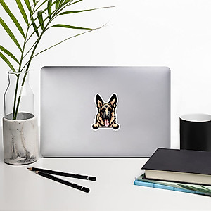 German Shepherd Peeking Paws Sticker (2 Pack) 4” x 3” German Shepherd Vinyl Decals for Cars, Car Windows, Water Bottles, Phones. Gift for German Shepherd Owner, K9