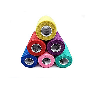 WildCow Vet Wrap Bulk 4", Vet Tape Wrap Bandages Assorted Colors (Pack of 6)