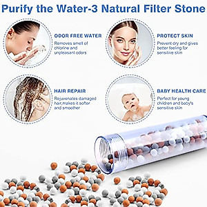 Shower Head with Hose, HBESTIE Filtration Hand Shower, Jetting Filter Shower Sprayer, High Pressure 3 Modes, Purifying Filtration Mineral Stone Beads, Water Saving Handheld Supercharged Showerhead