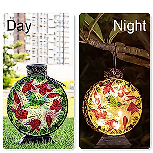 MUMTOP Solar Lights Hanging Solar Outdoor Lanterns Waterproof LED Light Hummingbird Decor Tabletop Lanterns Lamp for Outdoor Garden Yard Tabletop Decorations