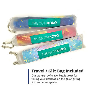 French Koko Large Mouse Pad, Desk Mat, Keyboard Pad, Desktop Home Office Decor School Essentials College Cute Extended Laptop Protector Accessories Pretty Mousepad Women Girls Big Marble Purple