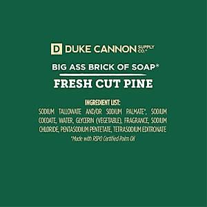 Duke Cannon Supply Co. Big Brick of Soap Bar for Men Fresh Cut Pine (Split Pine Scent) Multi-Pack - Superior Grade, Extra Large, Masculine Scents, All Skin Types, Paraben-Free, 10 oz (3 Pack)