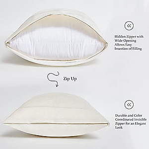 Top Finel Decorative Throw Pillow Covers 18 X 18 Inch,Soft Solid Velvet Pillow Covers Cushion Case for Sofa Bedroom 45 X 45 Cm (Pack of 2) Cream White