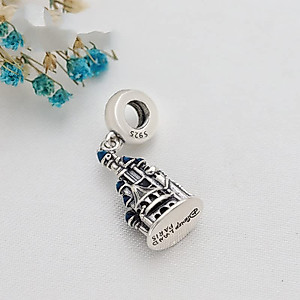 magic Castle Dangle Charm 925 Sterling Silver Pendant,Girl Jewelry Beads Gifts for Women Bracelet&Necklace A0243