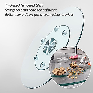 Glass Lazy Susan Turntable, Transparent Tempered Glass Round Turntable, Large Tabletop Rotating Serving Tray for Dining Table 70cm
