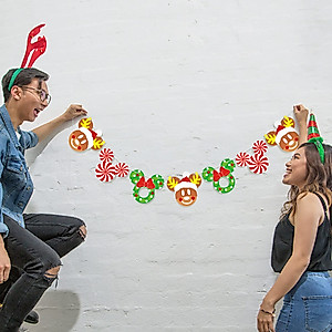 Mouse Christmas Tree Decorations Candy Garland for Merry Christmas Candy Cutouts Banner Decorations for Kids Birthday Party Baby Shower Decorations