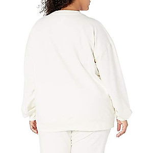 The Drop Women's Margot Loose Long Sleeve Crewneck Drop Shoulder Sweatshirt, Ivory, S