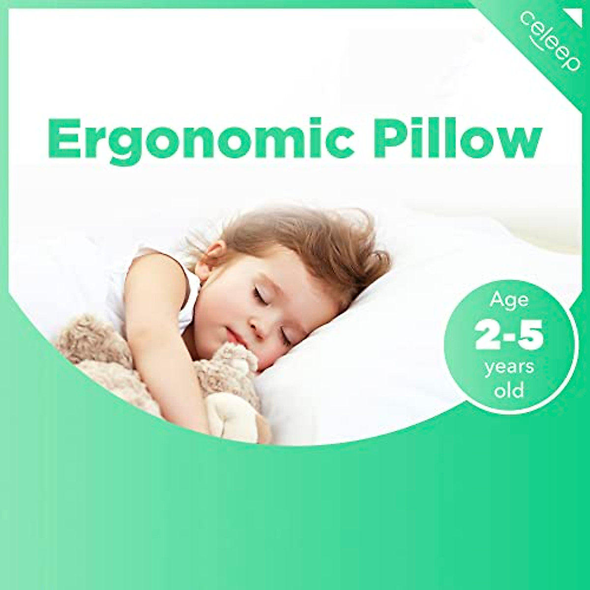 Celeep Polyester Toddler Pillows Set, 13x18 Inches - Perfect Size - Soft Organic Toddler Bedding - Kids Pillows for Sleeping & Nap Time - Vaccum Sealed Small Pillow, White, 2 Count (Pack of 1)