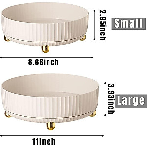 2023 New Rotating Storage Rack, 360° Spinning Spice Rack Makeup Organizers, Lazy Susan Spice Storage Turntable Organizer for Cabinet Kitchen Countertop (8.66 * 8.66 * 2.95in, Green)