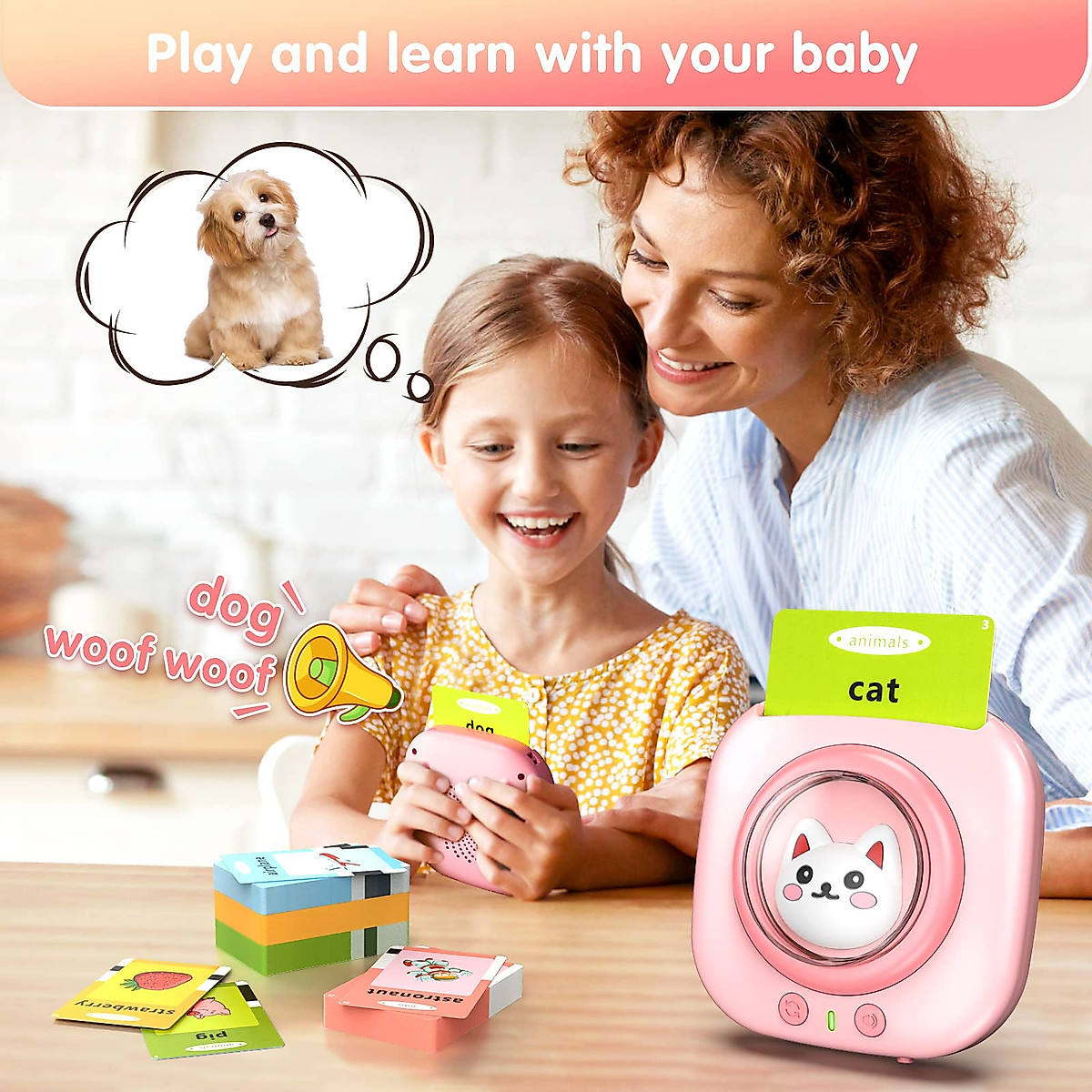 Talking Flash Cards Learning Toys: Talking FlashCards Learning Toys for 2 3 4 5 6 Year Old Boys Girls - Educational Flash Cards for Toddlers Baby - Electronic Flash Cards Toys & 224 Words