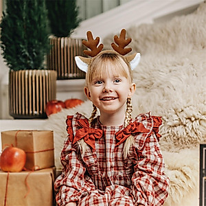 SIOTMERA Reindeer Antlers Headband Animal Ears Deer Antlers Headband Party Cosplay Reindeer Costume for Christmas Halloween