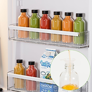 20 Pack 4 oz Small Clear Glass Bottles with Lids, 120ml Short Glass Jars, Empty Reusable Juice Bottles with Funnels, Stickers and Brush, Mini Liquor Bottles for Water, Ginger, Whiskey