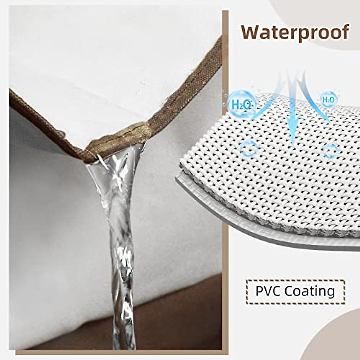 MR.COVER Outdoor Chair Covers Waterproof, 38-Inch Patio Furniture Covers for Lounge Deep Seat, Large Air Vents, UV-Resistant & Heavy Duty Material, Brown & Beige