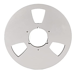 Aluminum Alloy Empty Tape Reel 1/4 10 Inch Empty Tape Reel Empty Disc Opening Machine Parts 3 Holes for Reel Tape Recorder Accessory (Silver)