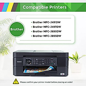 Greenjob LC3013 LC3011 Compatible Ink Cartridge Replacement for Brother LC3013 LC3011 LC-3013 Compatible with MFC-J491DW MFC-J497DW MFC-J895DW MFC-J690DW (1 Black, 1 Cyan, 1 Magenta, 1 Yellow).
