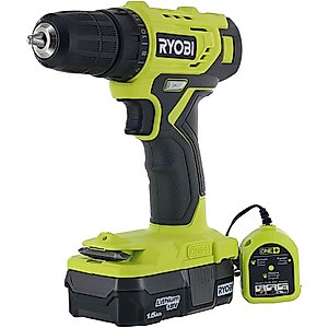 RYOBI ONE+ 18V Cordless 3/8 in. Drill/Driver Kit with 1.5 Ah Battery and Charger (RENEWED)