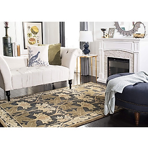 SAFAVIEH Anatolia Collection Accent Rug - 2' x 3', Navy & Sage, Handmade Traditional Oriental Wool, Ideal for High Traffic Areas in Entryway, Living Room, Bedroom (AN541A)