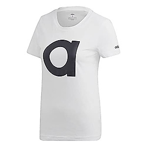 adidas Women's Essentials Brand Tee, White/Black, Medium