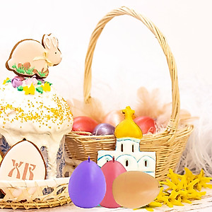 ONNPNN 8 Cavity Easter Egg Silicone Mold, Egg Shape Chocolate Candy Fondant Molds, 3D Food Shape French Dessert Moulds, Creative Easter Eggs Ice Cube Baking Tray for Soap Resin Lotion Bar