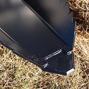 Titan Attachments Economy Series Stump Bucket Tree Scoop Digger, Universal Skid Steer Quick Tach, Serrated Leading Edge, Ideal for Light Duty Ripping Roots, Removing Smaller Tree Stumps