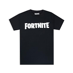 FORTNITE Logo Boys T-Shirt Black Short Sleeved Gamer Top 9-11 Years