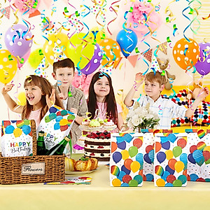 DECORLIFE 24PCS Birthday Party Favor Bags with Stickers, 4 Styles Birthday Goodie Bags for Kids Birthday, Perfect for Boys, Girls