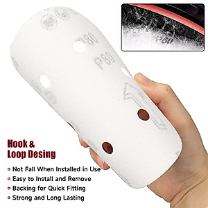 POTUINOM 100 PCS 6 Inch Sanding Discs, 6 Hole Hook and Loop Sandpaper 60 80 120 240 400 Grit Set, Round Orbital Sand Paper Discs for Sander