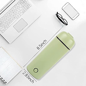 Teqooza Portable Travel Electric Kettle Mini Thermos Fast Boil Boiling Teapot Heating Cup Stainless Steel Metal Bottle 350ml Capacity, Green