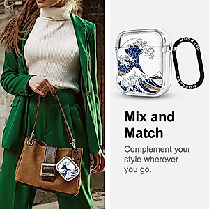 MOSNOVO AirPods Case, Apple AirPods 1 &2 Case, Cool Tokyo Wave Clear Case Design with Luxe Metal Ring Shockproof Protective Cover Case for AirPods