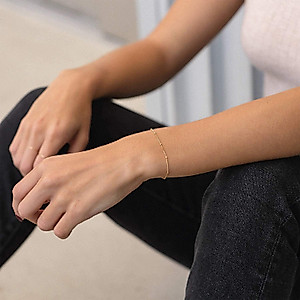 Dainty Satellite Chain Bracelet,Simple Delicate Stacking Satellite Chain Link Bracelets for Women