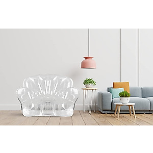 HEYOH Inflatable Chair, Transparent Clear Blow Sofa Seat for Kids, Teens Room,Funny Indoor/Outdoor Furniture for Swimming Pool,Dorm,Yard,Parties & Events -100% Waterproof & Holds 220lbs