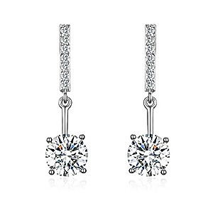 SBLING Platinum-Plated Cubic Zirconia Drop Earrings (4.25cttw)