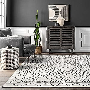 nuLOOM Mila Dotted Diamond Trellis Area Rug, 6' Round, Grey