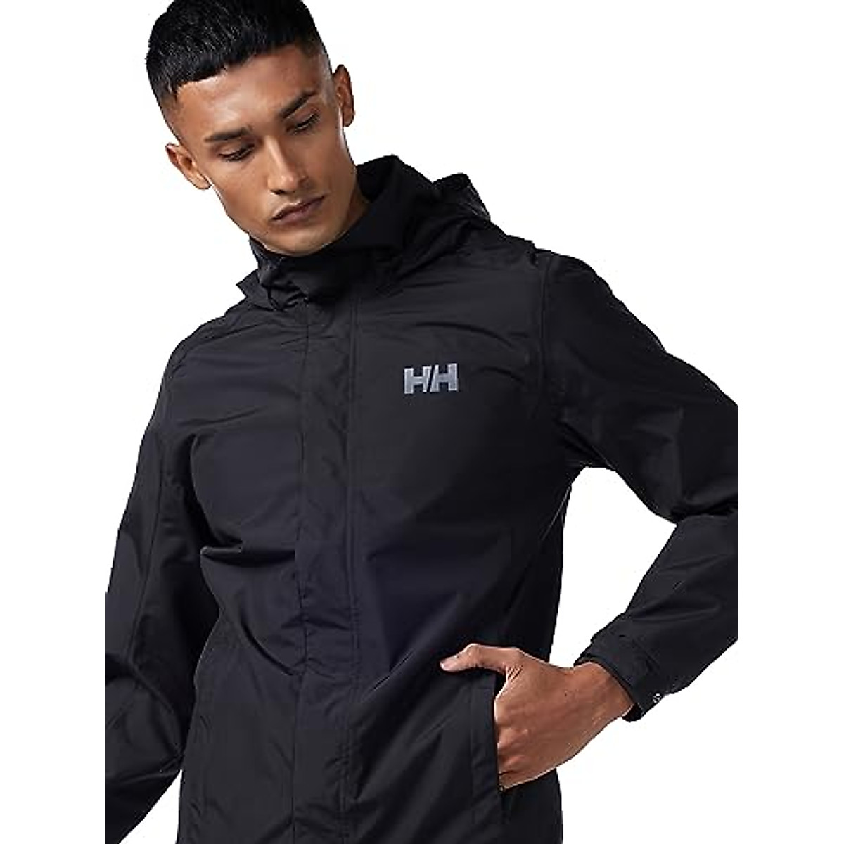 Helly Hansen Men's Dubliner Waterproof Windproof Breathable Rain Coat Jacket, 990 Black, Large