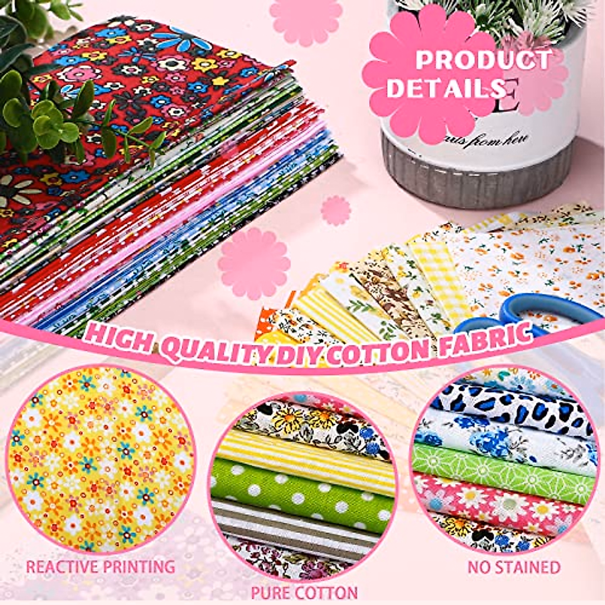 150 Pcs 10 x 10 Inches Cotton Fabric Bundle Precut Fat Squares Fabric Scraps Cotton Quilting Fat Flower Animals Cartoon Fabric Patchwork for DIY Craft Sewing Clothing