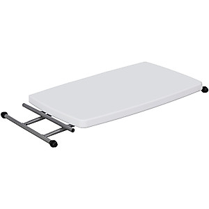 ZenStyle 3 ft Adjustable Folding Table, Indoor Outdoor Portable Plastic Dining Card Table Utility Table for Camping Dining Event Party, White (Rectangular, 30"x20")