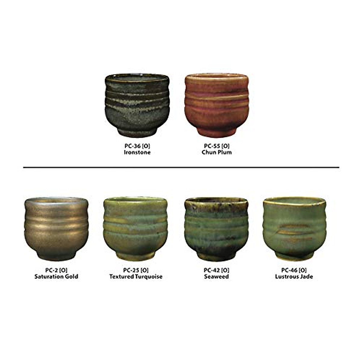 AMACO Potters Choice Lead-Free Glaze Set - B, 1 pt, Assorted Colors, Set of 6 - 39219X