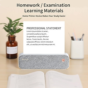 HXBER Photo Printer, A4 Paper Printer Direct Thermal Transfer Wirless Printer Mobile 210mm Mini Mobile Photo Printer USB BT Connection Support 2''/3''/4'' Paper Width Printing PDF File Webpage