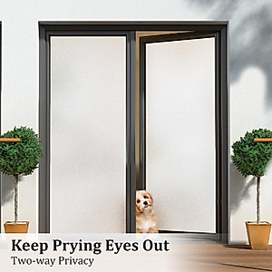 Coavas Window Privacy Film Frosted Window Glass Film Non-Adhesive Removable Bathroom Window Coverings Day and Night Privacy Heat UV Blocking Window Film for Home Office 35.4x78.7