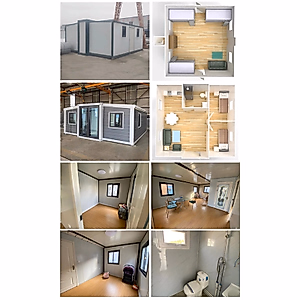 40FT Tiny Homes to Live in for Adults Customizable 1 2 3 4 5 6 Rooms,Kitchen and Bathroom，Portable prefabricated Tiny Home Garden Houses Suitable for Large Families and Commercial Offices