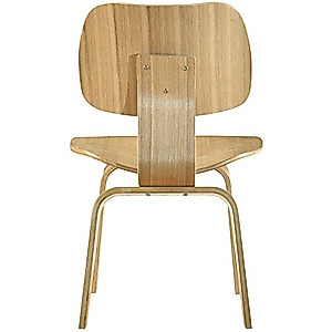 Modway Fathom Mid-Century Modern Molded Plywood Kitchen and Dining Room Chair in Natural