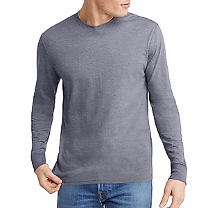 Hanes Originals Men's Tri-Blend Long Sleeve T-Shirt, Athletic Navy PE Heather, X Large
