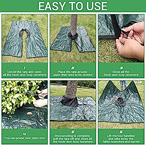 Landscape Pruning Tarp Shrub Trimming Tarps with 0-24" Hole for Patio Yard Garden, Pruning Trees Tarp, Pruning Drop Cloth, Leaf Tarp, 1Pcs Portable Bag