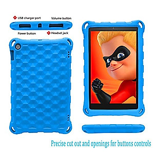 2019 New Fire 7 Tablet Case,(Compatible with 5th Generation, 2015 Release/7th Generation, 2017 Release/9th Generation, 2019 Release), Light Weight Kids Shock Proof Cover for Fire 7 Tablet(New Blue)