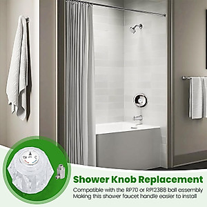 Shower Faucet Handle Replacement for RP41661, Replacement Shower Handle Compatible with Delta and Peerless Single Handle Tub Faucets, Clear Acrylic Shower Faucet Handle