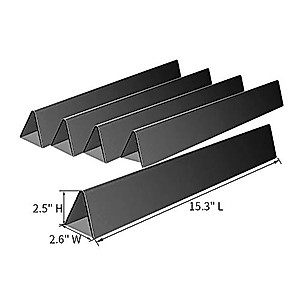 Rejekar Grill Parts for Weber Spirit 300 Series, Porcelain Steel 15.3 inch 7636 Flavorizer Bars & 18 inch Burner Tube Set 69787 for Spirit E310, E320, S310 and S320 Replacement Parts